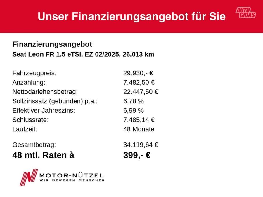 Pelēks SEAT Leon 2025 Kauņa, ar dzinēja tilpumu 1.50 L un nobraukumu 26 tūkst. km par 33145 €, foto 6 vietnē AUTOMOTO.COM.LV