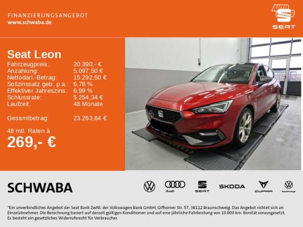 Red SEAT Leon 2020 in Kaunas, with an engine capacity of 1.50 L and mileage of 70 thousand km for 22802 €, photo 1 on AUTOMOTO.COM.LV