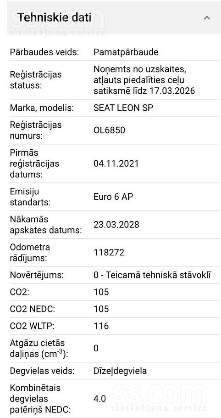 White SEAT Leon 2021 in Riga, with an engine capacity of 2.00 L and mileage of 118 thousand km for 13900 €, photo 34 on AUTOMOTO.COM.LV