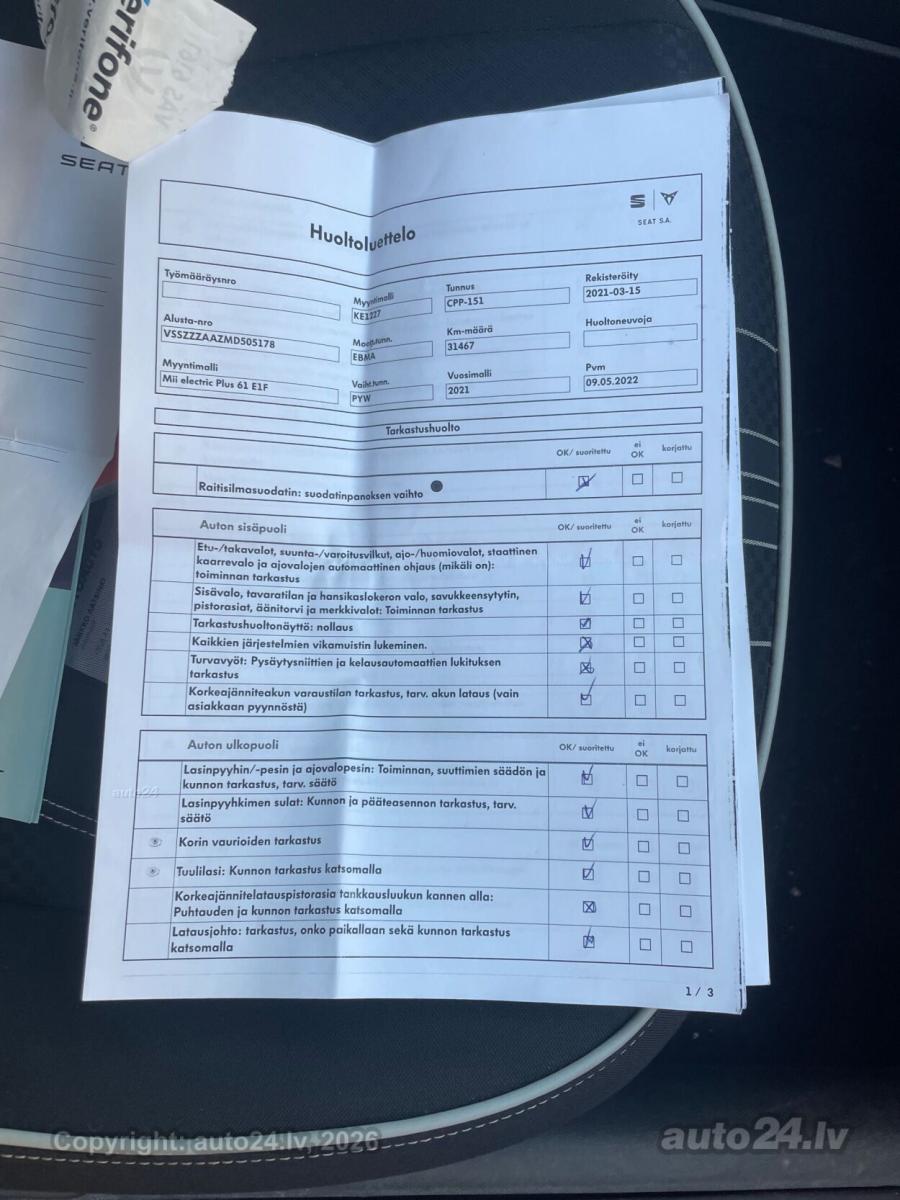 Red SEAT Mii 2021 in Tallinn, with an engine capacity of 0.00 L and mileage of 116 thousand km for 6900 €, photo 16 on AUTOMOTO.COM.LV