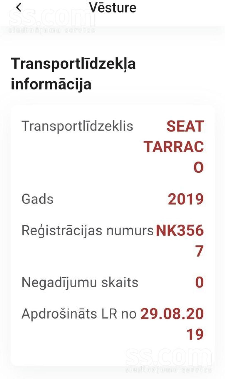 Black SEAT Tarraco 2019 in Riga, with an engine capacity of 2.00 L and mileage of 136 thousand km for 23000 €, photo 17 on AUTOMOTO.COM.LV