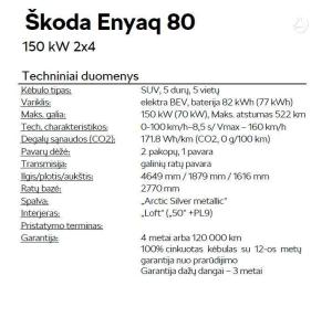 Melns Skoda Enyaq 2022 Viļņa, ar dzinēja tilpumu 0.00 L un nobraukumu 70 tūkst. km par 28400 €, foto 16 vietnē AUTOMOTO.COM.LV