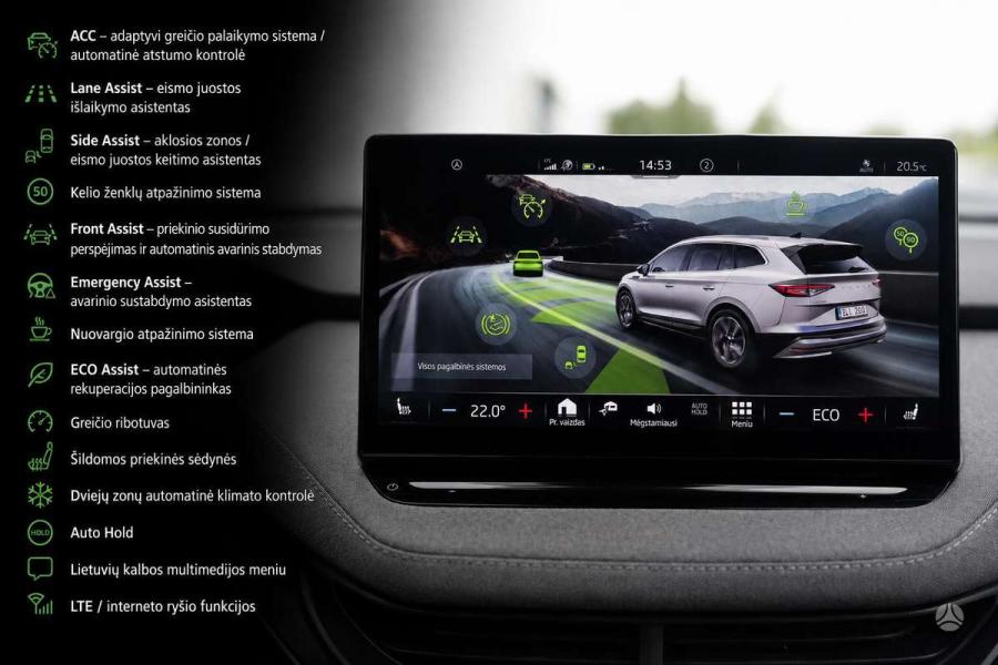 Black Skoda Enyaq 2022 in Vilnius, with an engine capacity of 0.00 L and mileage of 114 thousand km for 27500 €, photo 28 on AUTOMOTO.COM.LV