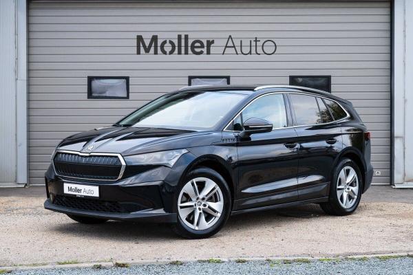 Black Skoda Enyaq 2022 in Jelgava, with an engine capacity of 0.90 L and mileage of 82 thousand km for 28250 €, photo 1 on AUTOMOTO.COM.LV