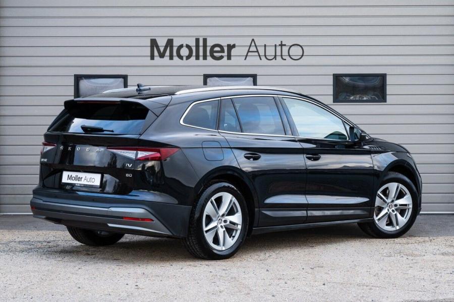 Black Skoda Enyaq 2022 in Jelgava, with an engine capacity of 0.90 L and mileage of 82 thousand km for 28250 €, photo 4 on AUTOMOTO.COM.LV