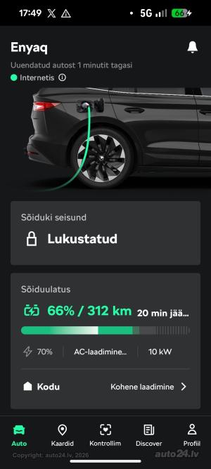 Melns Skoda Enyaq 2020 Tallina, ar dzinēja tilpumu 0.00 L un nobraukumu 141 tūkst. km par 26900 €, foto 13 vietnē AUTOMOTO.COM.LV