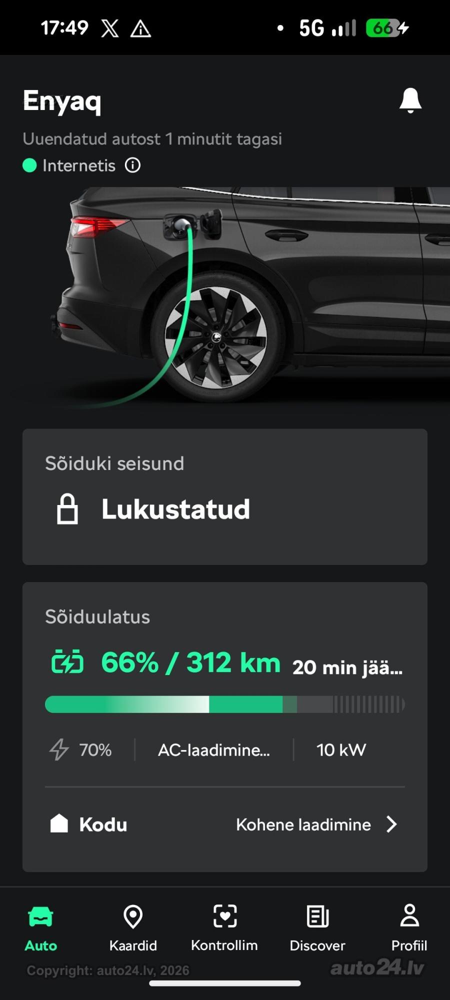 Melns Skoda Enyaq 2020 Tallina, ar dzinēja tilpumu 0.00 L un nobraukumu 141 tūkst. km par 26900 €, foto 13 vietnē AUTOMOTO.COM.LV