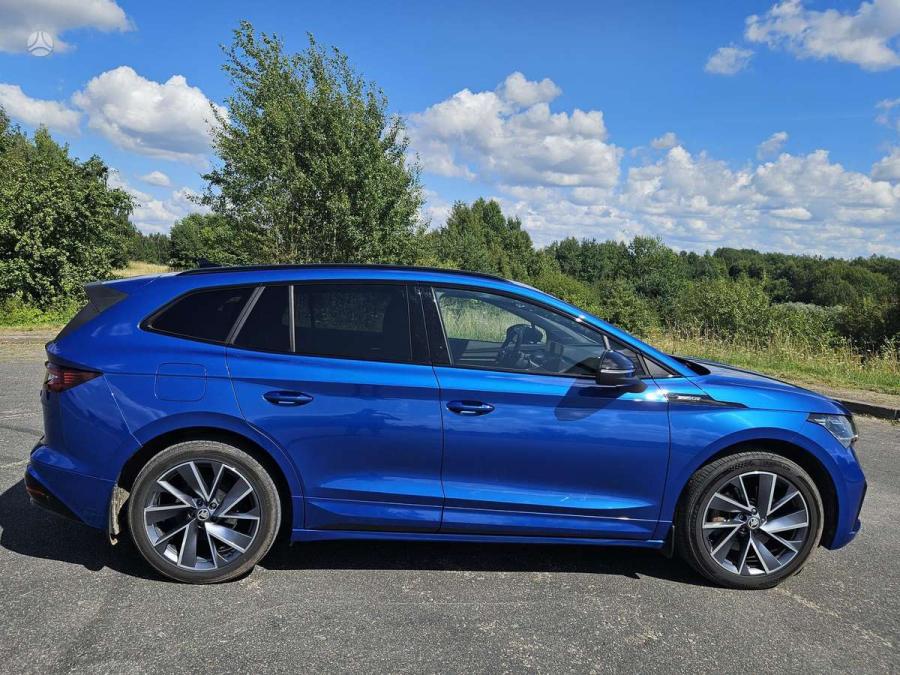 Blue Skoda Enyaq 2023 in Trakai, with an engine capacity of 0.00 L and mileage of 63 thousand km for 29900 €, photo 6 on AUTOMOTO.COM.LV