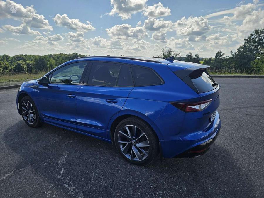 Blue Skoda Enyaq 2023 in Trakai, with an engine capacity of 0.00 L and mileage of 63 thousand km for 29900 €, photo 9 on AUTOMOTO.COM.LV