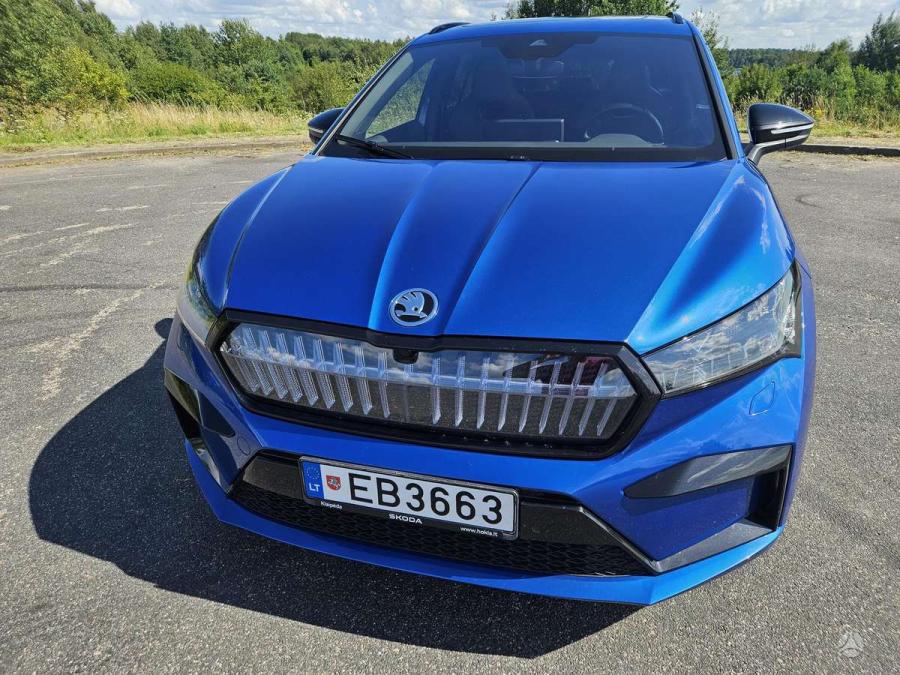 Blue Skoda Enyaq 2023 in Trakai, with an engine capacity of 0.00 L and mileage of 63 thousand km for 29900 €, photo 11 on AUTOMOTO.COM.LV