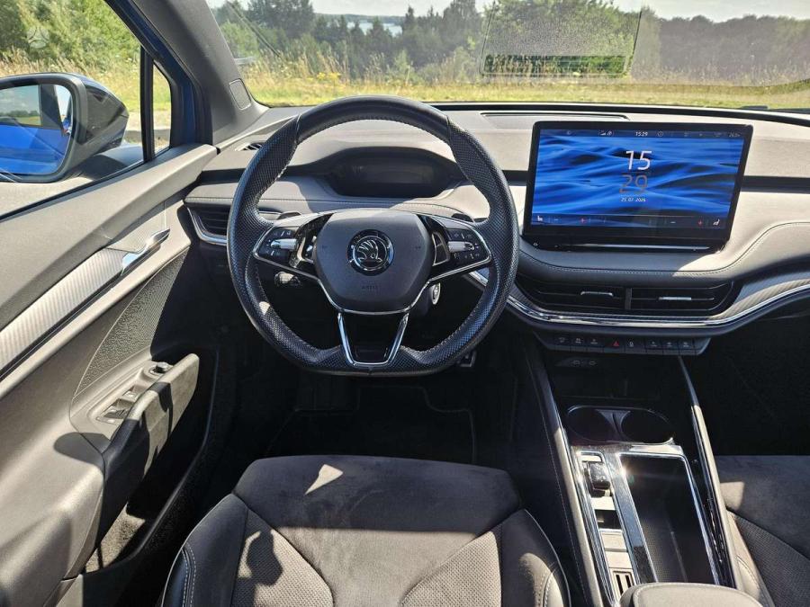 Blue Skoda Enyaq 2023 in Trakai, with an engine capacity of 0.00 L and mileage of 63 thousand km for 29900 €, photo 17 on AUTOMOTO.COM.LV