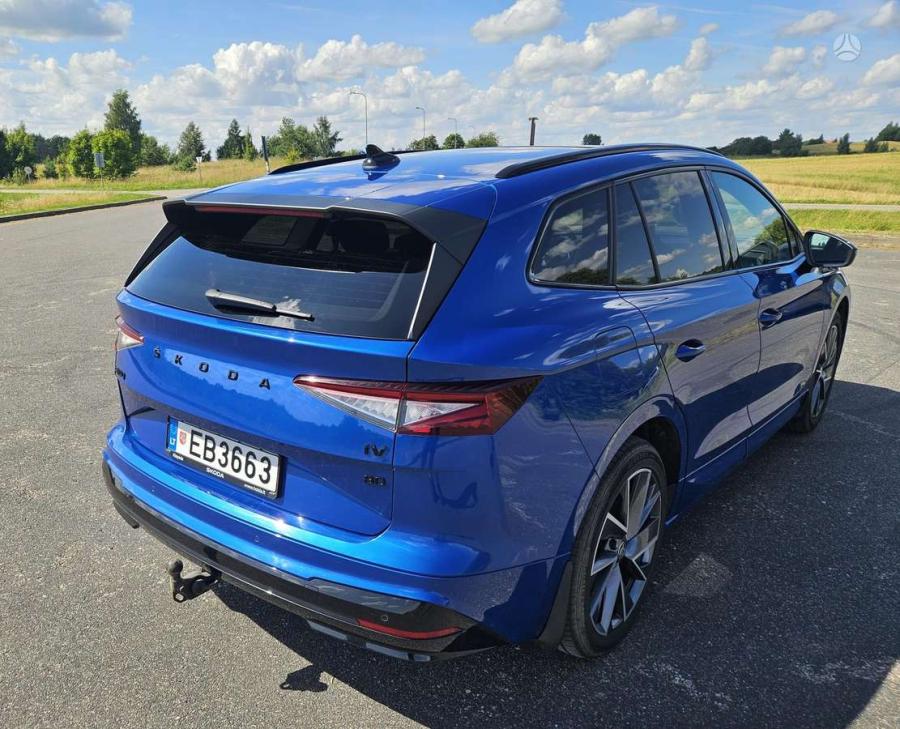 Blue Skoda Enyaq 2023 in Trakai, with an engine capacity of 0.00 L and mileage of 63 thousand km for 29900 €, photo 28 on AUTOMOTO.COM.LV