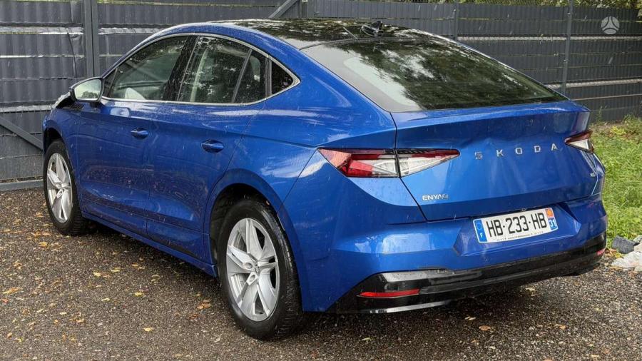Blue Skoda Enyaq 2025 in Jonava, with an engine capacity of 0.00 L and mileage of 27 thousand km for 21600 €, photo 14 on AUTOMOTO.COM.LV