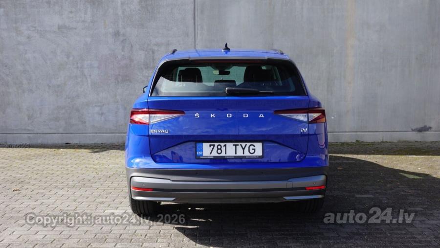 Blue Skoda Enyaq 2024 in Tallinn, with an engine capacity of 0.00 L and mileage of 23 thousand km for 27777 €, photo 8 on AUTOMOTO.COM.LV
