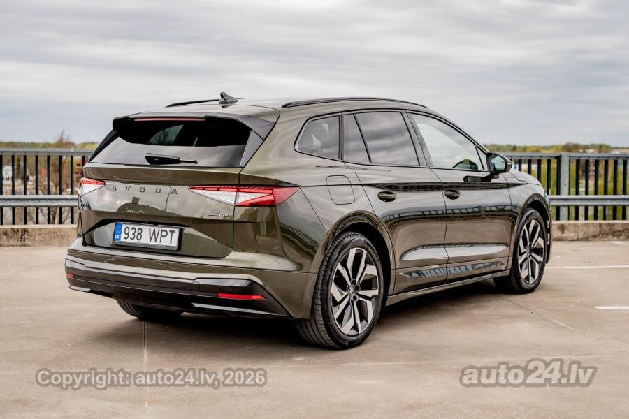 Green Skoda Enyaq 2025 in Parnu, with an engine capacity of 0.00 L and mileage of 15 thousand km for 54500 €, photo 8 on AUTOMOTO.COM.LV