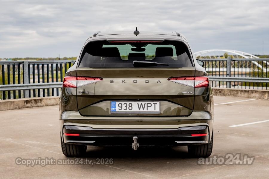 Green Skoda Enyaq 2025 in Parnu, with an engine capacity of 0.00 L and mileage of 15 thousand km for 54500 €, photo 9 on AUTOMOTO.COM.LV