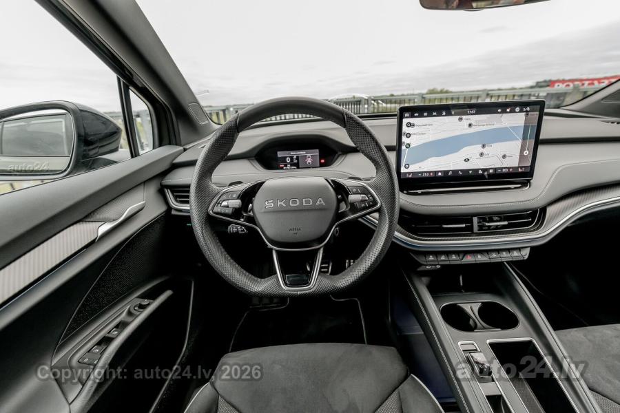 Green Skoda Enyaq 2025 in Parnu, with an engine capacity of 0.00 L and mileage of 15 thousand km for 54500 €, photo 13 on AUTOMOTO.COM.LV