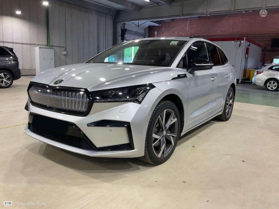 Grey Skoda Enyaq 2024 in Vilnius, with an engine capacity of 0.00 L and mileage of 41 thousand km for 38590 €, photo 1 on AUTOMOTO.COM.LV