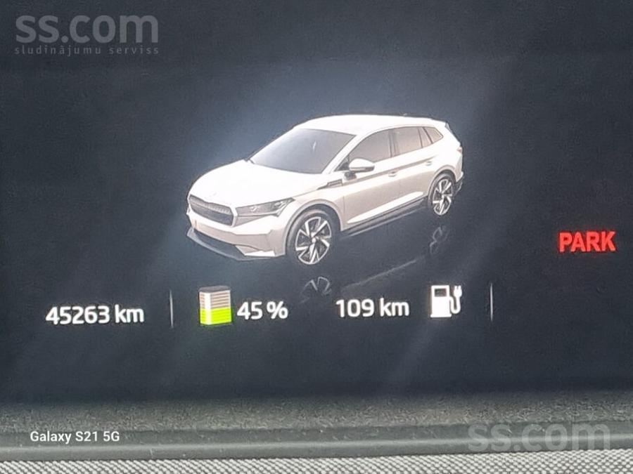 Melns Skoda Enyaq iV 2021 Rīga, ar dzinēja tilpumu 0.00 L un nobraukumu 45 tūkst. km par 22900 €, foto 10 vietnē AUTOMOTO.COM.LV