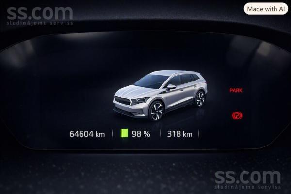 Black Skoda Enyaq iV 2021 in Riga, with an engine capacity of 0.00 L and mileage of 65 thousand km for 23500 €, photo 2 on AUTOMOTO.COM.LV
