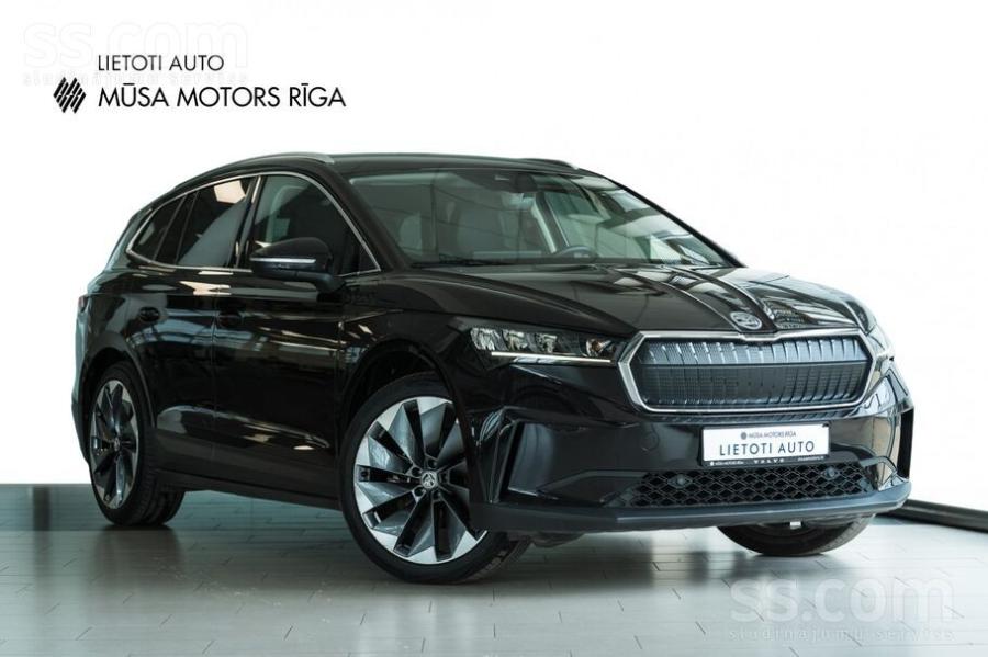 Black Skoda Enyaq iV 2021 in Riga, with an engine capacity of 0.00 L and mileage of 187 thousand km for 21900 €, photo 8 on AUTOMOTO.COM.LV