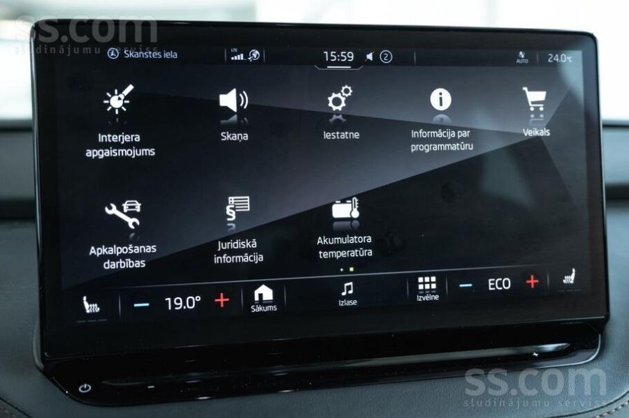 Black Skoda Enyaq iV 2021 in Riga, with an engine capacity of 0.00 L and mileage of 187 thousand km for 21900 €, photo 22 on AUTOMOTO.COM.LV