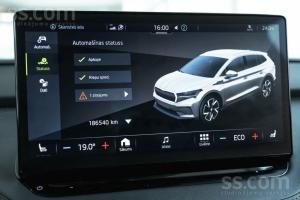 Black Skoda Enyaq iV 2021 in Riga, with an engine capacity of 0.00 L and mileage of 187 thousand km for 21900 €, photo 25 on AUTOMOTO.COM.LV