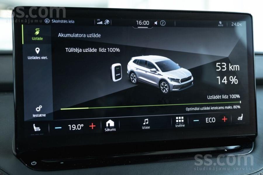 Black Skoda Enyaq iV 2021 in Riga, with an engine capacity of 0.00 L and mileage of 187 thousand km for 21900 €, photo 26 on AUTOMOTO.COM.LV