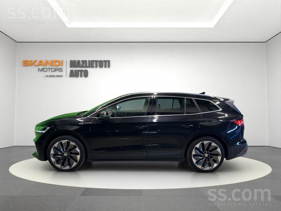 Black Skoda Enyaq iV 2021 in Riga, with an engine capacity of 0.00 L and mileage of 112 thousand km for 26990 €, photo 4 on AUTOMOTO.COM.LV