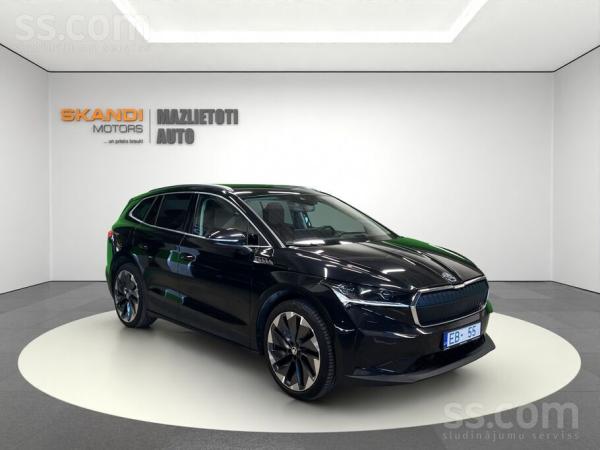 Black Skoda Enyaq iV 2021 in Riga, with an engine capacity of 0.00 L and mileage of 112 thousand km for 26990 €, photo 9 on AUTOMOTO.COM.LV