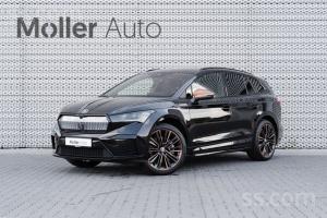 Black Skoda Enyaq iV 2022 in Riga, with an engine capacity of 0.00 L and mileage of 54 thousand km for 44400 €, photo  on AUTOMOTO.COM.LV