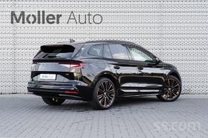 Black Skoda Enyaq iV 2022 in Riga, with an engine capacity of 0.00 L and mileage of 54 thousand km for 44400 €, photo 5 on AUTOMOTO.COM.LV