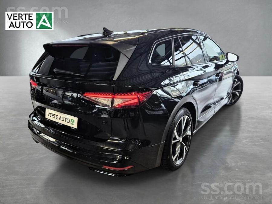 Black Skoda Enyaq iV 2023 in Riga, with an engine capacity of 0.00 L and mileage of 161 thousand km for 27590 €, photo 5 on AUTOMOTO.COM.LV
