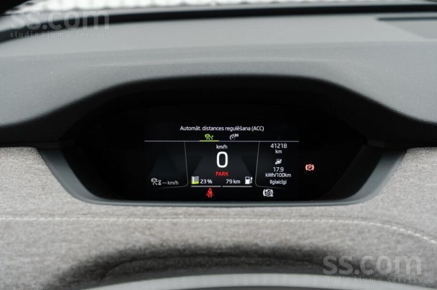Black Skoda Enyaq iV 2024 in Riga, with an engine capacity of 0.00 L and mileage of 35 thousand km for 37700 €, photo 16 on AUTOMOTO.COM.LV