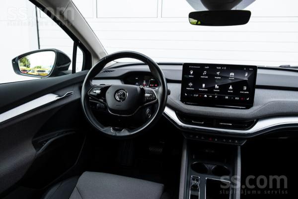 Black Skoda Enyaq iV 2023 in Riga, with an engine capacity of 0.00 L and mileage of 67 thousand km for 33950 €, photo 9 on AUTOMOTO.COM.LV