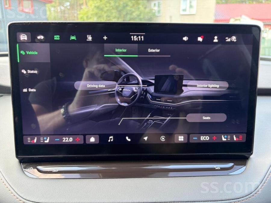 Black Skoda Enyaq iV 2026 in Riga, with an engine capacity of 0.00 L and mileage of 3 thousand km for 42990 €, photo 19 on AUTOMOTO.COM.LV
