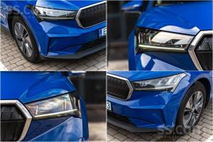 Blue Skoda Enyaq iV 2021 in Riga, with an engine capacity of 0.00 L and mileage of 49 thousand km for 26490 €, photo 14 on AUTOMOTO.COM.LV