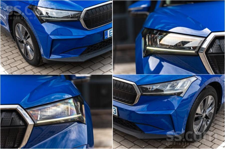 Blue Skoda Enyaq iV 2021 in Riga, with an engine capacity of 0.00 L and mileage of 49 thousand km for 26490 €, photo 14 on AUTOMOTO.COM.LV
