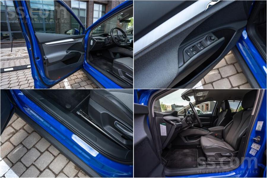 Blue Skoda Enyaq iV 2021 in Riga, with an engine capacity of 0.00 L and mileage of 49 thousand km for 26490 €, photo 25 on AUTOMOTO.COM.LV
