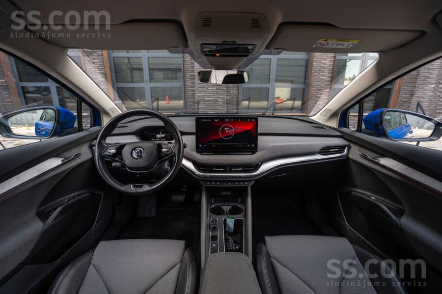 Blue Skoda Enyaq iV 2021 in Riga, with an engine capacity of 0.00 L and mileage of 49 thousand km for 26490 €, photo 26 on AUTOMOTO.COM.LV