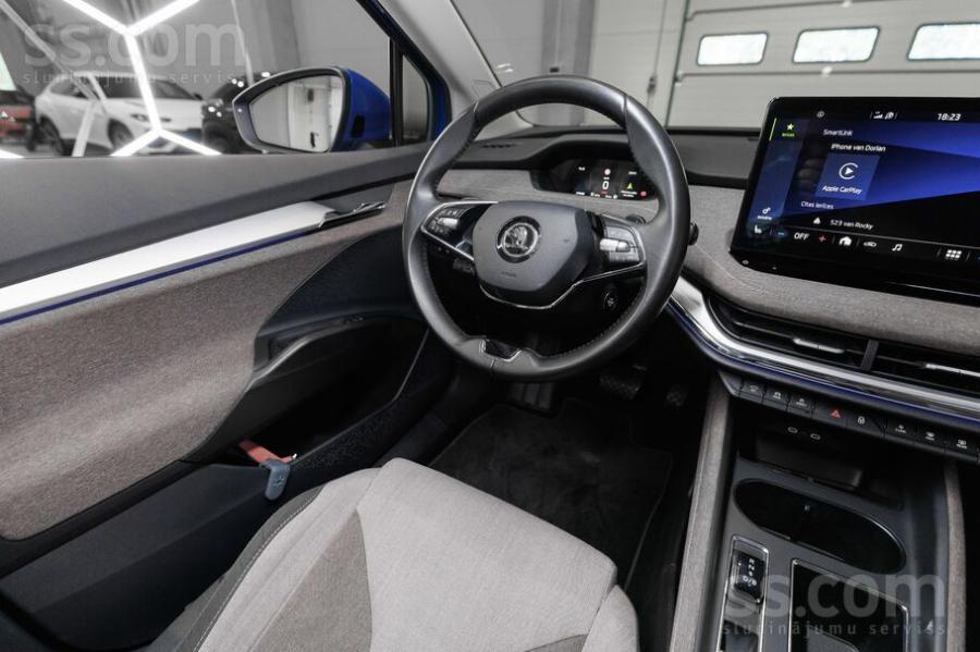 Blue Skoda Enyaq iV 2021 in Riga, with an engine capacity of 0.00 L and mileage of 135 thousand km for 23990 €, photo 17 on AUTOMOTO.COM.LV