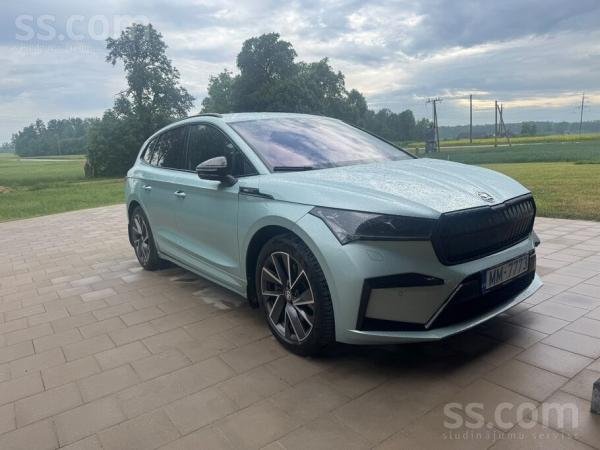 Blue Skoda Enyaq iV 2022 in Dobele, with an engine capacity of 0.00 L and mileage of 59 thousand km for 34800 €, photo 2 on AUTOMOTO.COM.LV