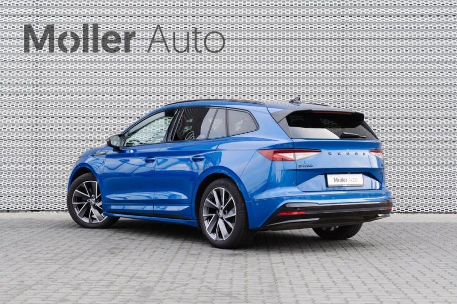 Blue Skoda Enyaq iV 2022 in Marupe, with an engine capacity of 0.00 L and mileage of 77 thousand km for 41500 €, photo 4 on AUTOMOTO.COM.LV