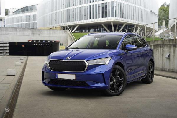 Blue Skoda Enyaq iV 2023 in Vilnius, with an engine capacity of 0.00 L and mileage of 26 thousand km for 32450 €, photo 7 on AUTOMOTO.COM.LV