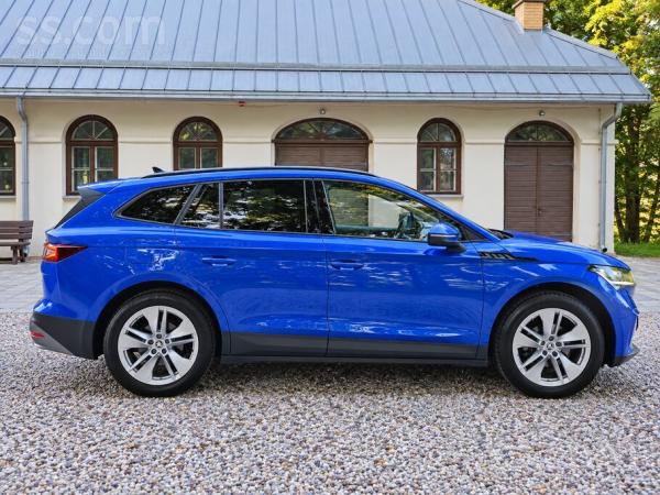Blue Skoda Enyaq iV 2023 in Riga, with an engine capacity of 0.00 L and mileage of 61 thousand km for 26200 €, photo 6 on AUTOMOTO.COM.LV