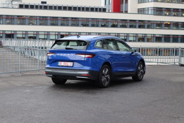 Blue Skoda Enyaq iV 2024 in Riga, with an engine capacity of 0.00 L and mileage of 11 thousand km for 32980 €, photo 7 on AUTOMOTO.COM.LV