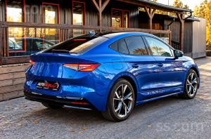 Blue Skoda Enyaq iV 2023 in Riga, with an engine capacity of 0.00 L and mileage of 0 thousand km for 29900 €, photo 6 on AUTOMOTO.COM.LV