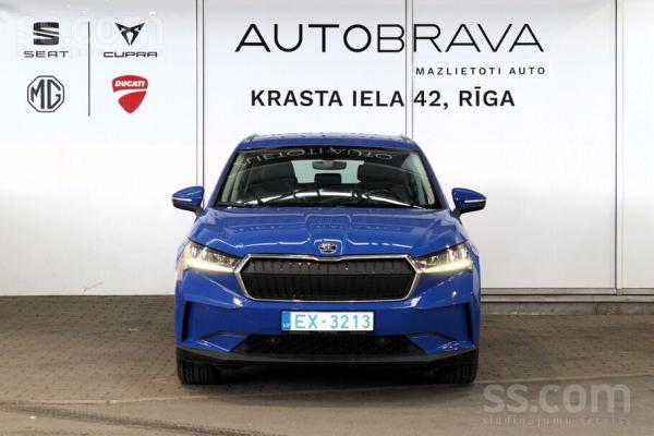 Zils Skoda Enyaq iV 2021 Rīga, ar dzinēja tilpumu 0.00 L un nobraukumu 102 tūkst. km par 24300 €, foto 2 vietnē AUTOMOTO.COM.LV
