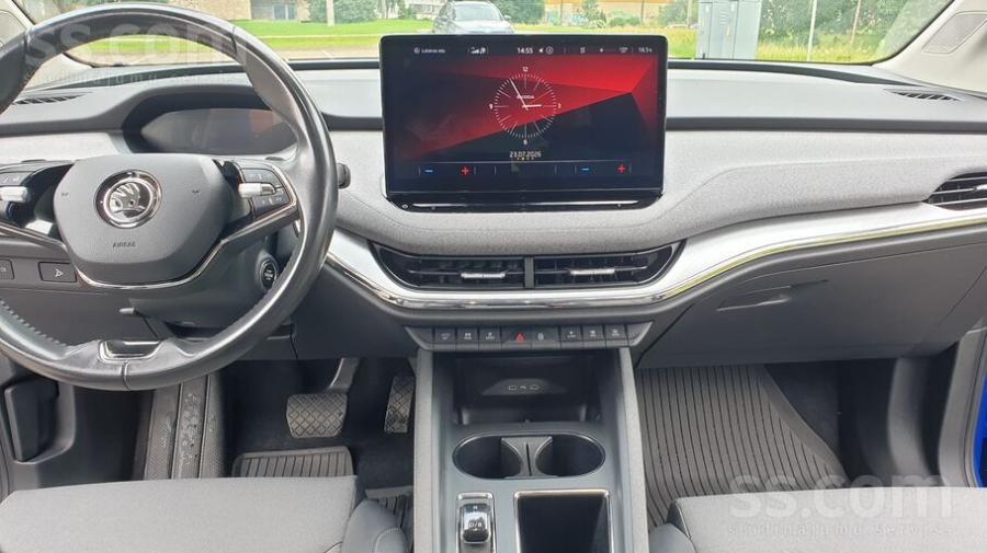 Blue Skoda Enyaq iV 2021 in Riga, with an engine capacity of 0.00 L and mileage of 107 thousand km for 22900 €, photo 22 on AUTOMOTO.COM.LV