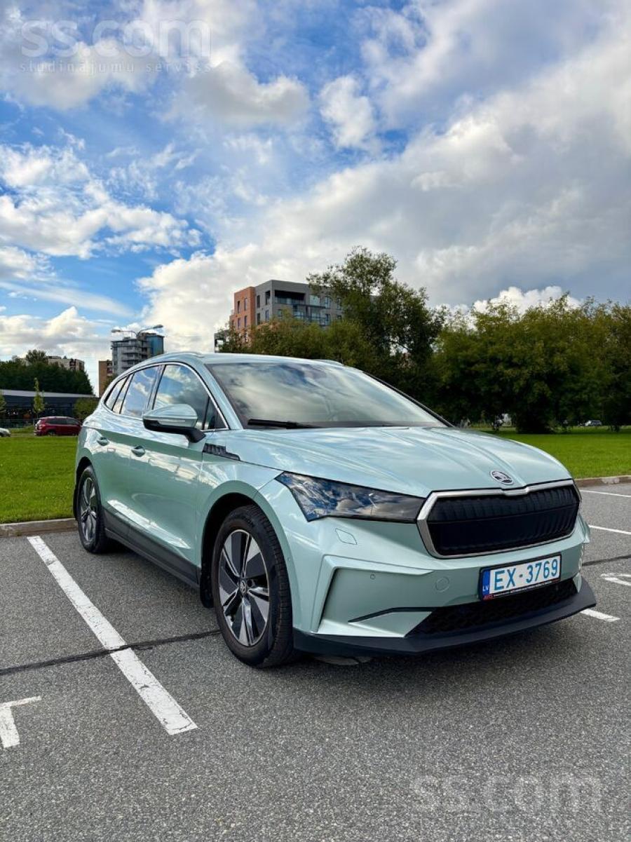 Zils Skoda Enyaq iV 2022 Rīga, ar dzinēja tilpumu 0.00 L un nobraukumu 164 tūkst. km par 24950 €, foto 1 vietnē AUTOMOTO.COM.LV